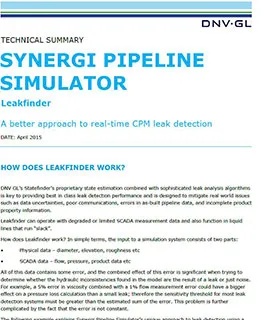 Synergi Pipeline Simulator - Leakfinder